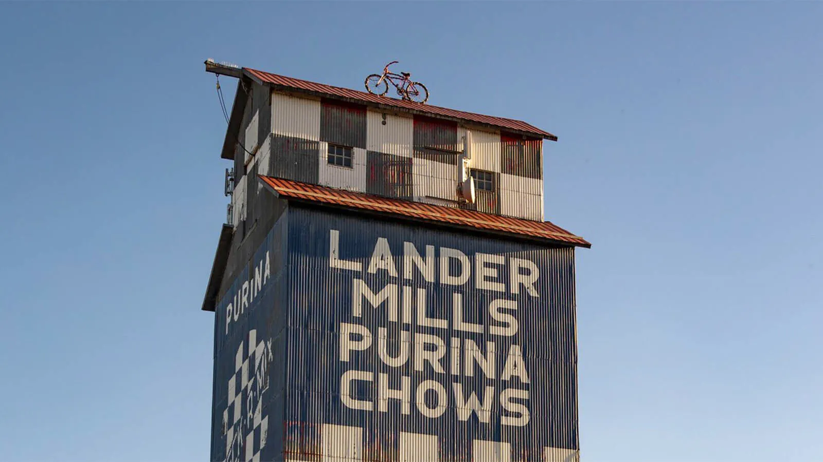 Why Is There A Bike On Top Of The Historic Lander Grain Elevator ...