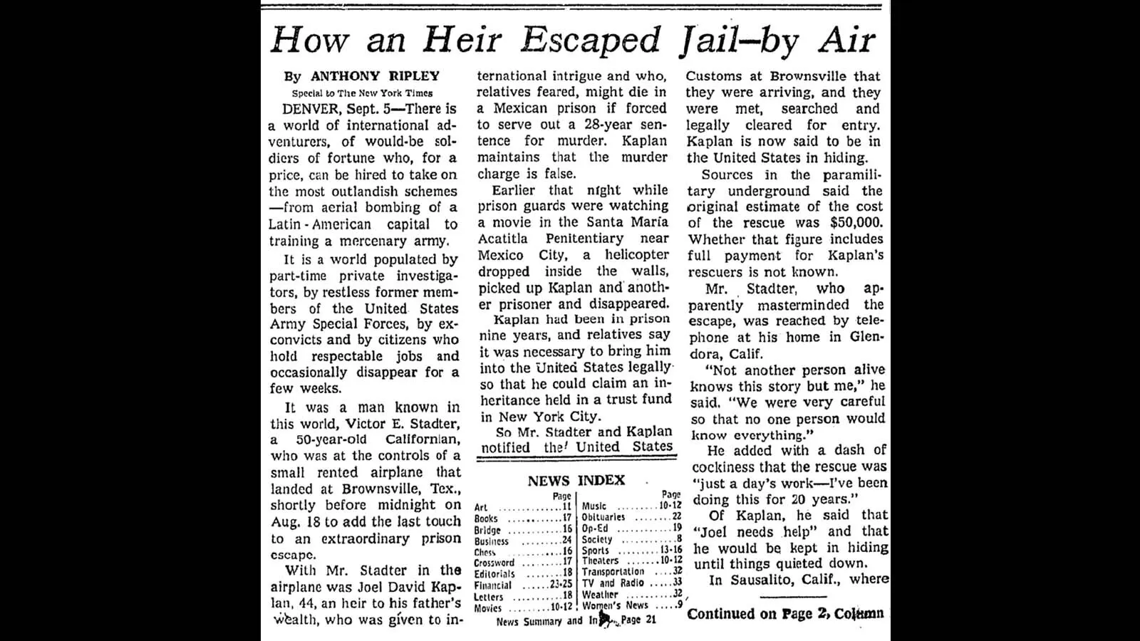 How A Helicopter From Casper Was Used In A Daring Mexican Prison ...