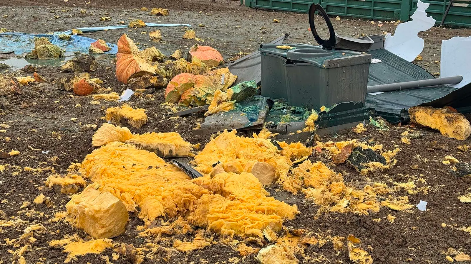 1,800-Pound Pumpkin Dropped From 200-Foot Crane, Destroys Outhouse ...