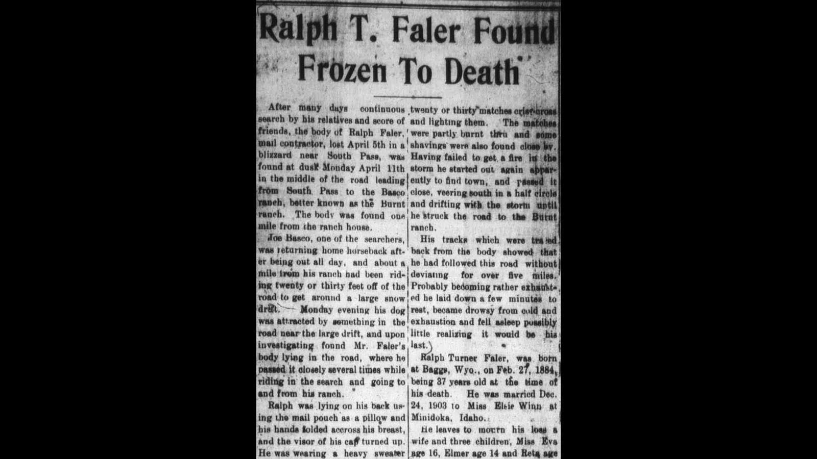 Wyoming History: Pinedale Mailman Paid Ultimate Price In 1921 Blizzard ...