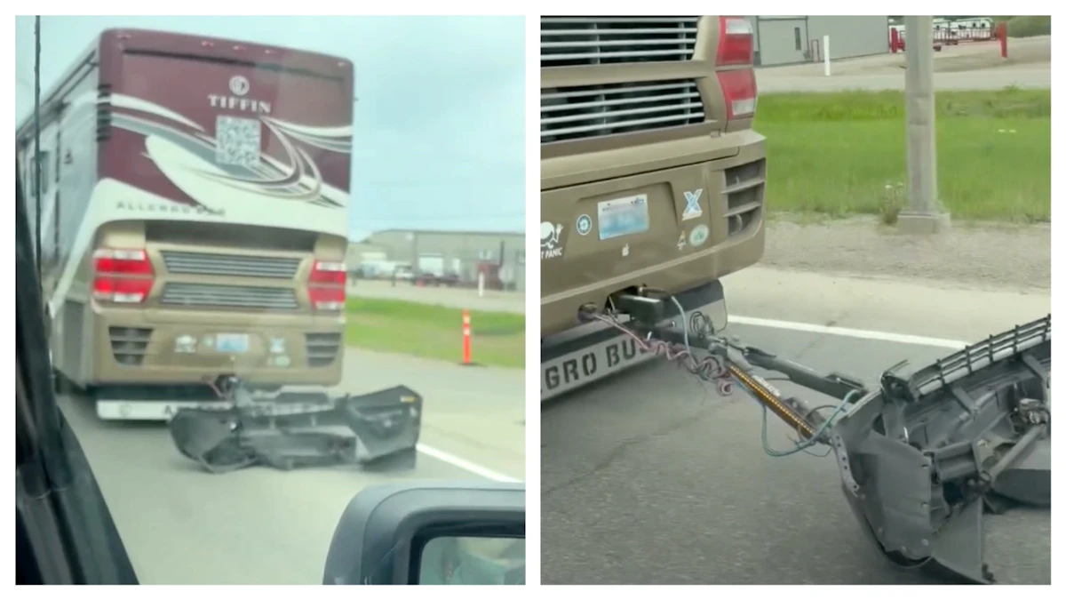 Oh No! Full-Time RV Couple Lose Truck When Front Bumper Tears Off While ...