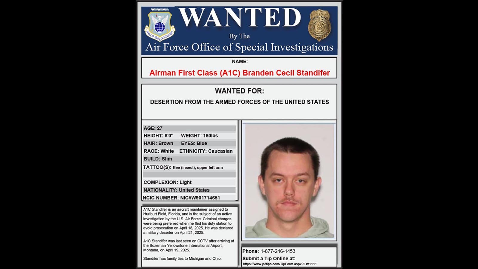 'Urgent' Notice Issued For Air Force Member Wanted On Child Porn ...