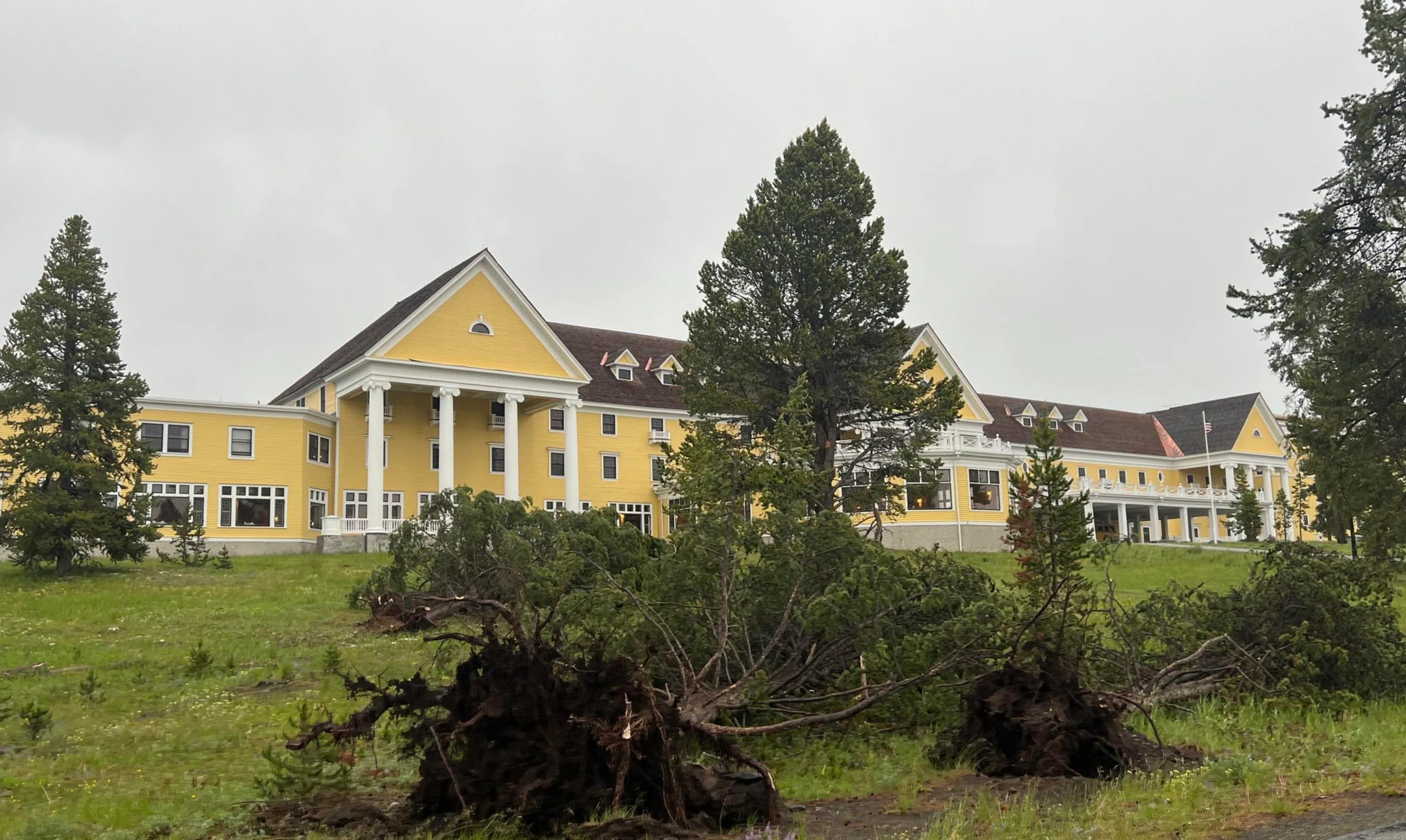 Powerful Storm Topples Trees At Lake Yellowstone Hotel In Yellowstone ...